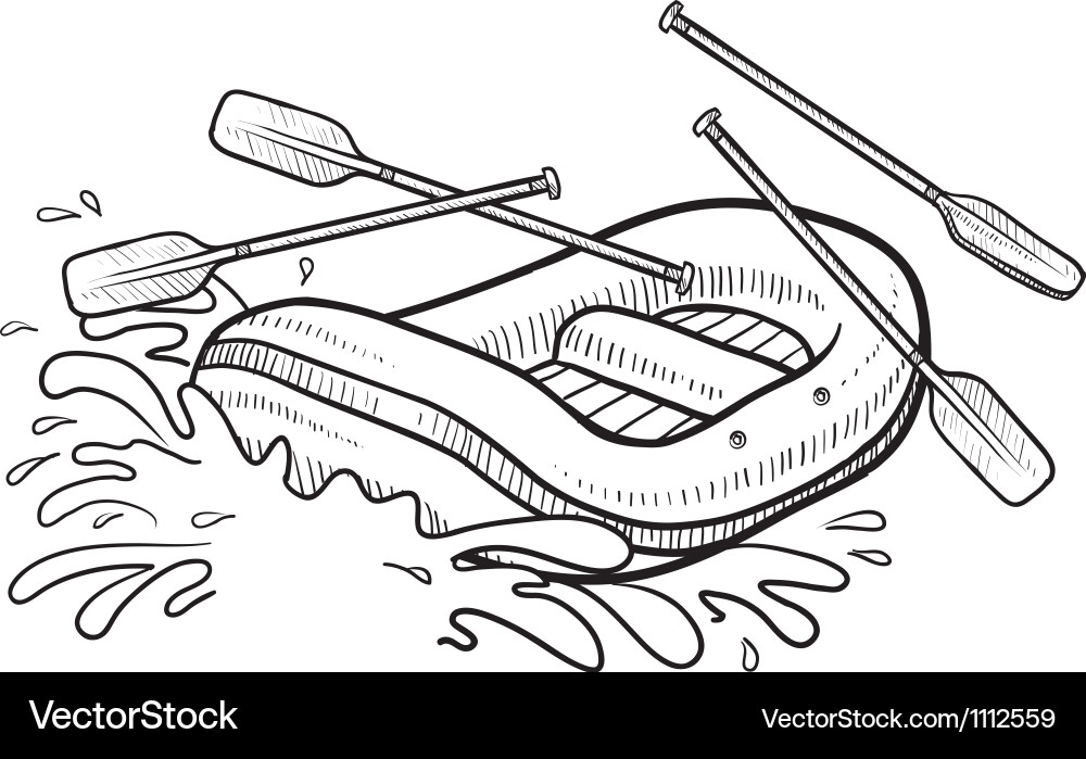 Doodle rafting splash Royalty Free Vector Image
