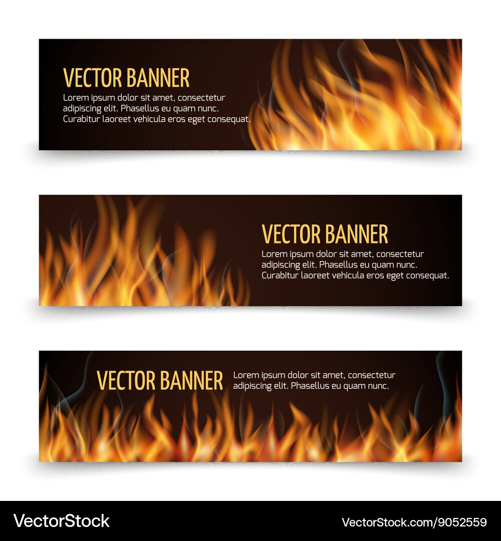 Fiery Flame Advertising Banners Royalty Free Vector Image