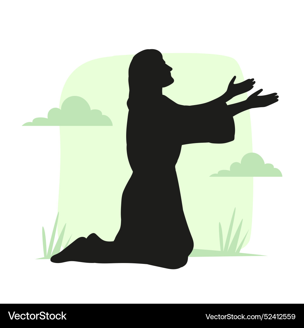Flat jesus silhouette Royalty Free Vector Image