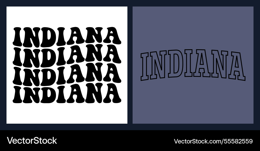 Indiana text t shirt design Royalty Free Vector Image