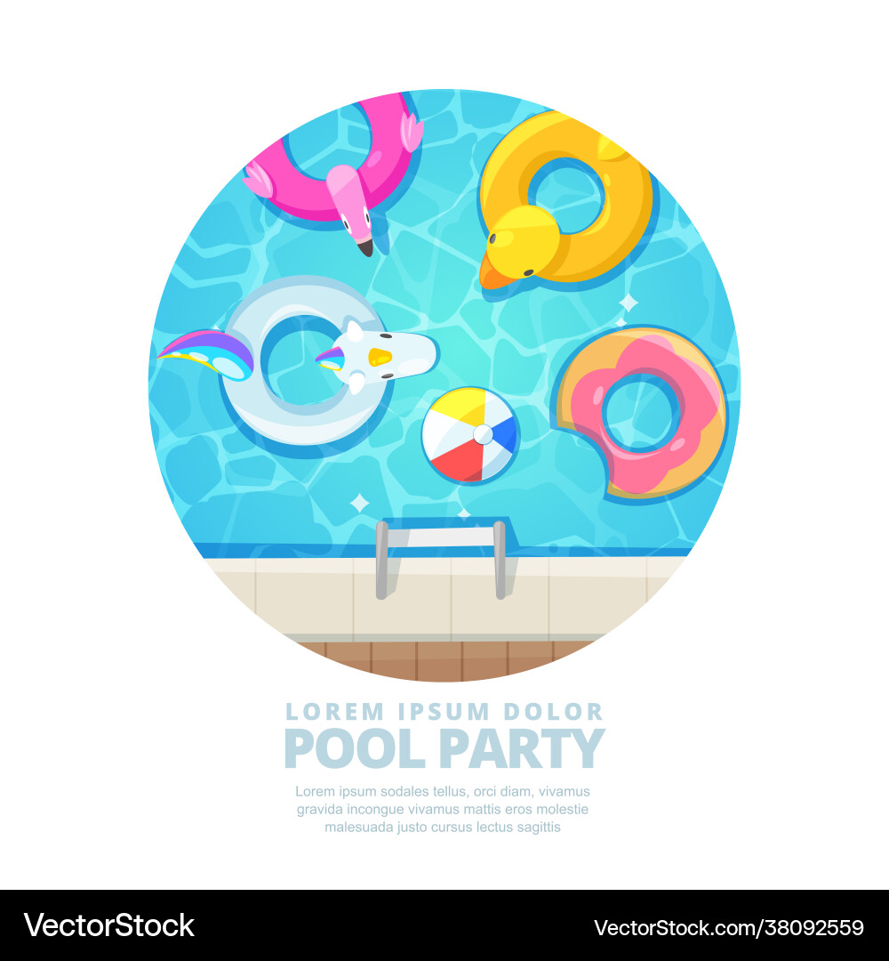 Isolated circle swimming pool cartoon Royalty Free Vector