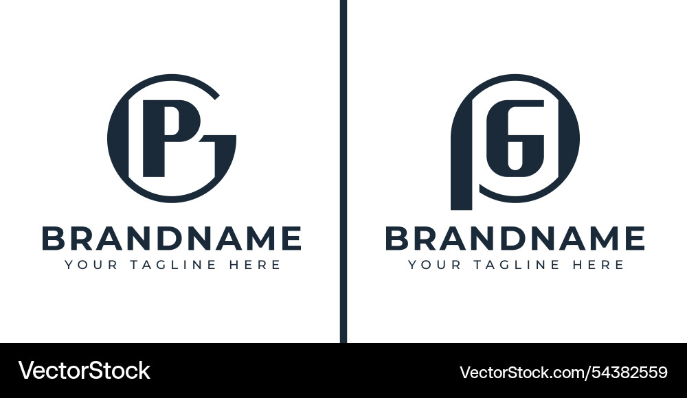 Letters gp and pg monogram logo suitable for any Vector Image