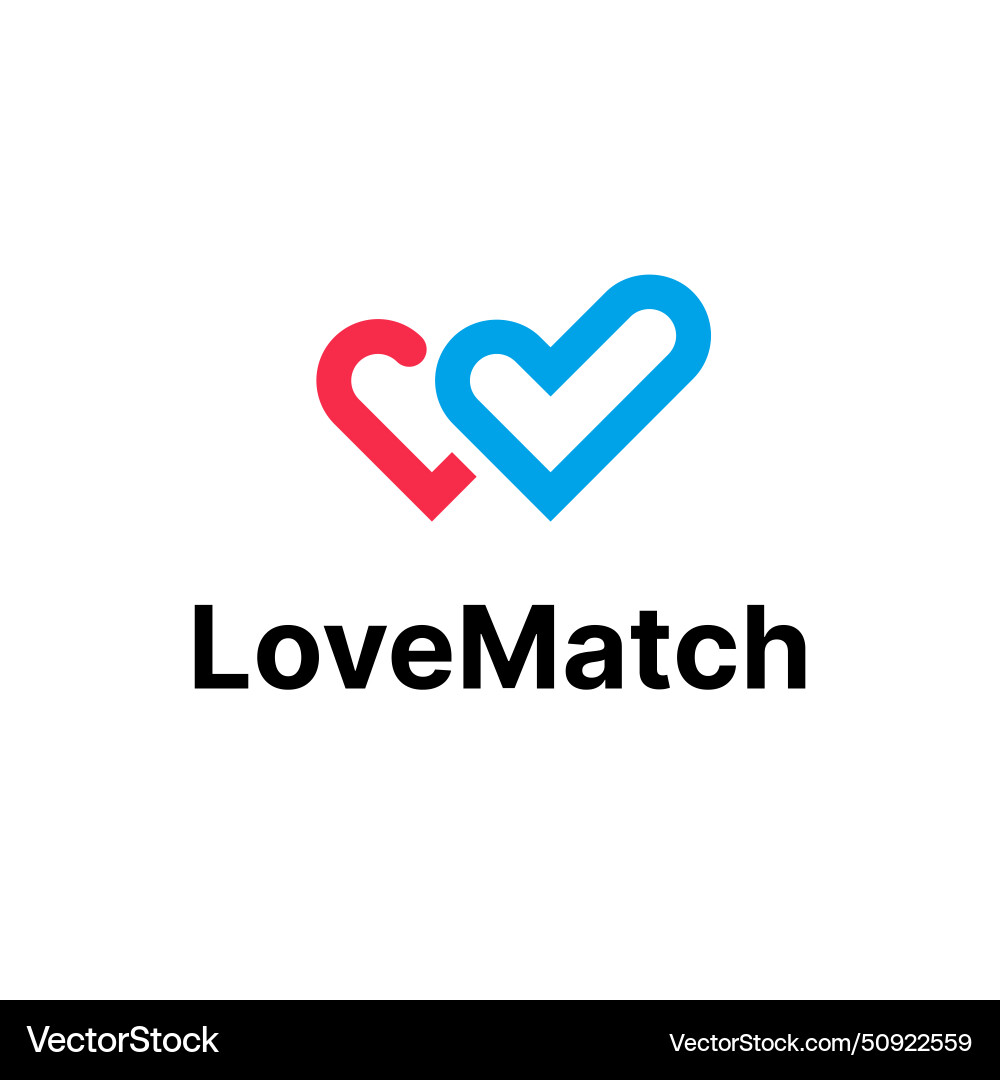 Love heart match check mark logo Royalty Free Vector Image
