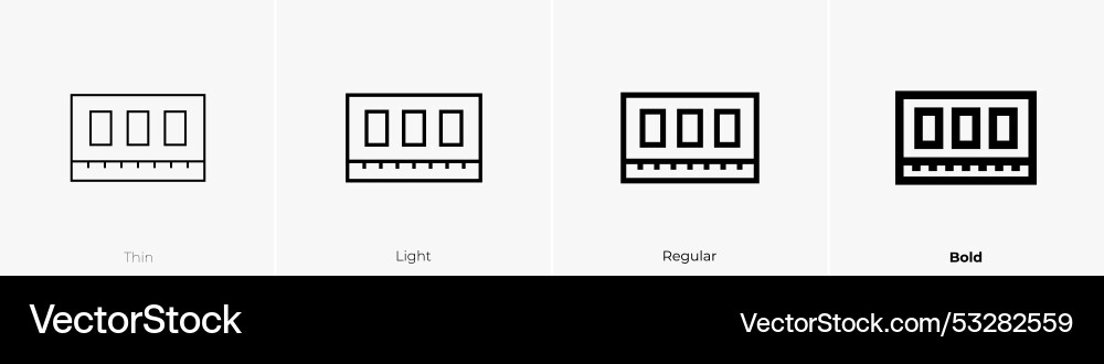Ram icon thin light regular and bold style design Vector Image