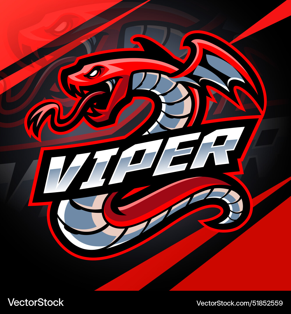 Red viper snake mascot logo design Royalty Free Vector Image
