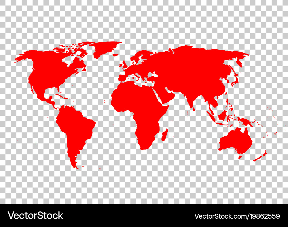 Red world map Royalty Free Vector Image - VectorStock
