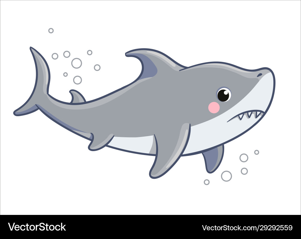 Sad Shark Illustration Royalty Free Vector Image