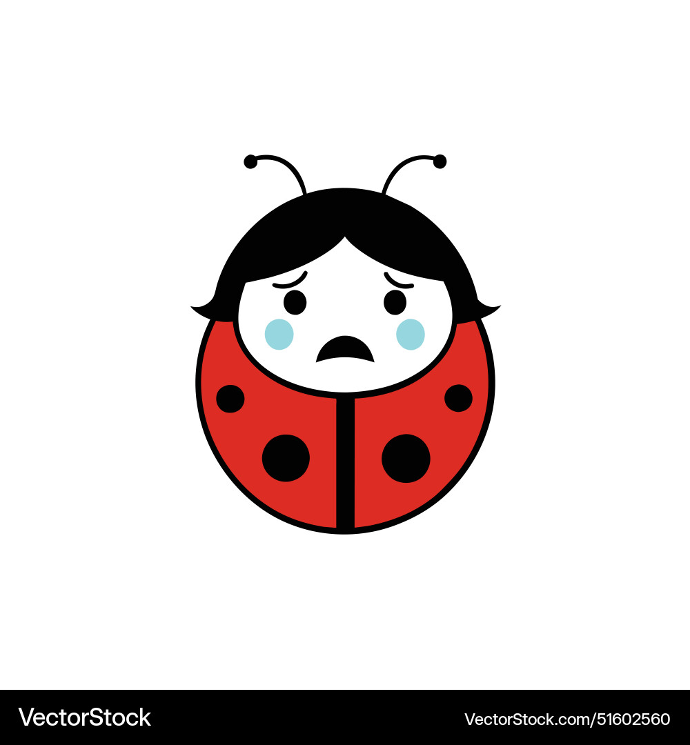 Asian lady beetle bug cries icon Royalty Free Vector Image