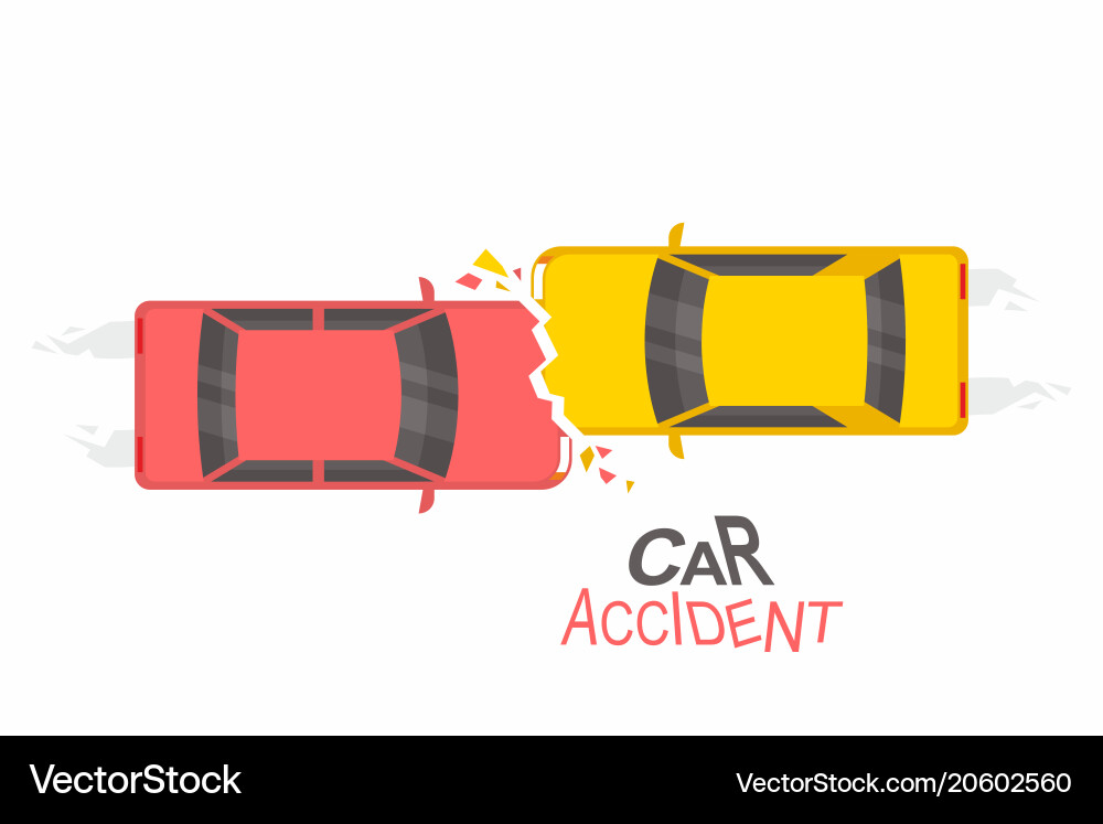 Car accident top view Royalty Free Vector Image