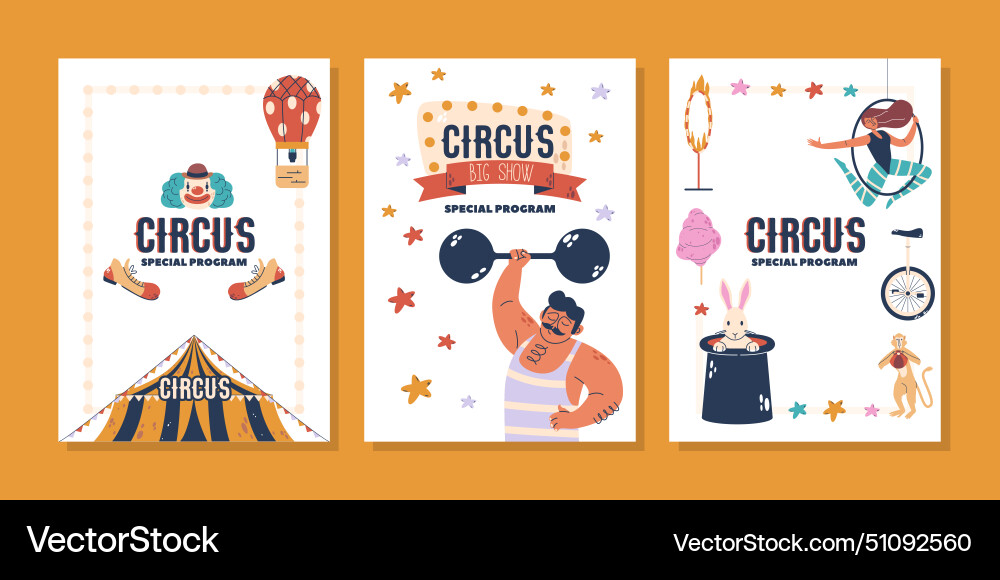 Circus themed poster banner or flyer Royalty Free Vector