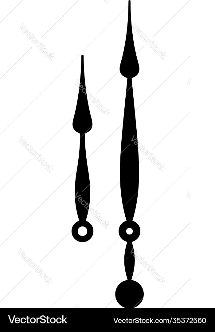 Classic style watch hour and minute hands Vector Image