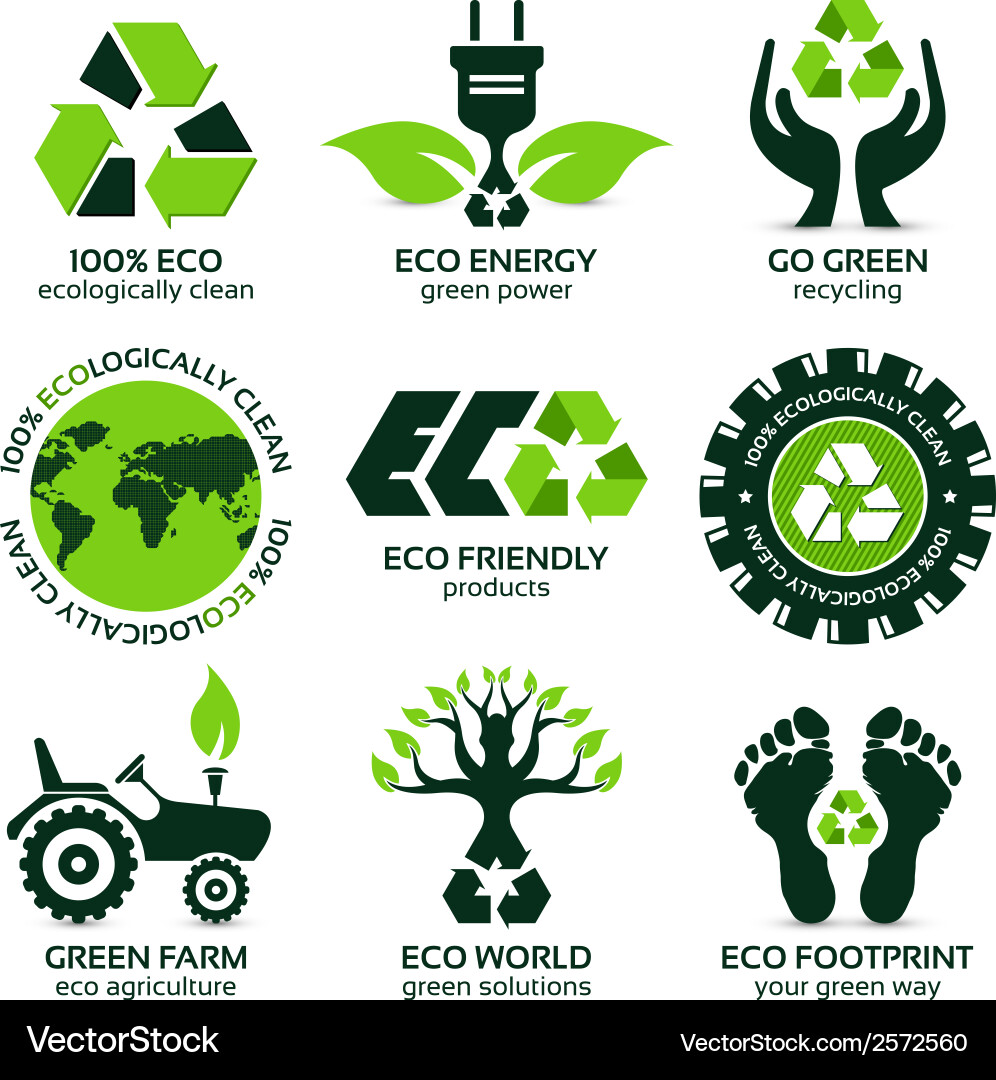 Eco Symbols and Labels Royalty Free Vector Image