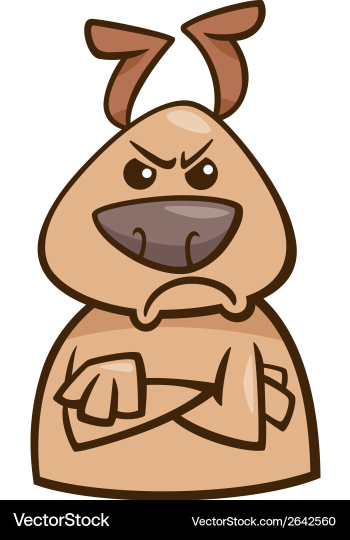 Mood angry dog cartoon Royalty Free Vector Image