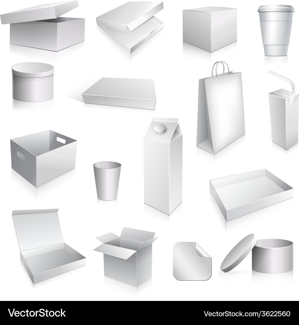 Packaging set blank Royalty Free Vector Image - VectorStock