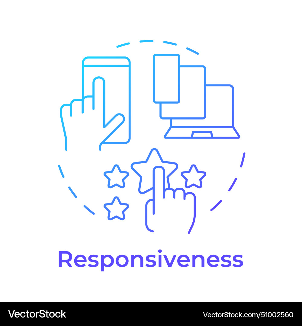 Responsiveness blue gradient concept icon Vector Image