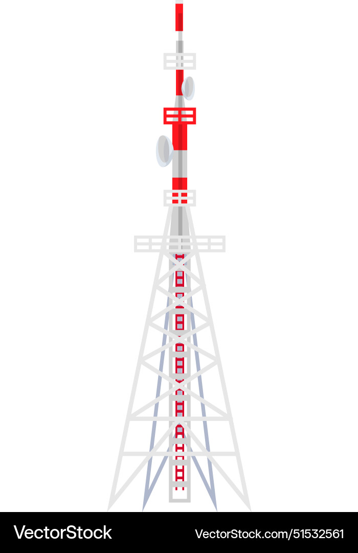 Broadcast radio tower communication technology Vector Image
