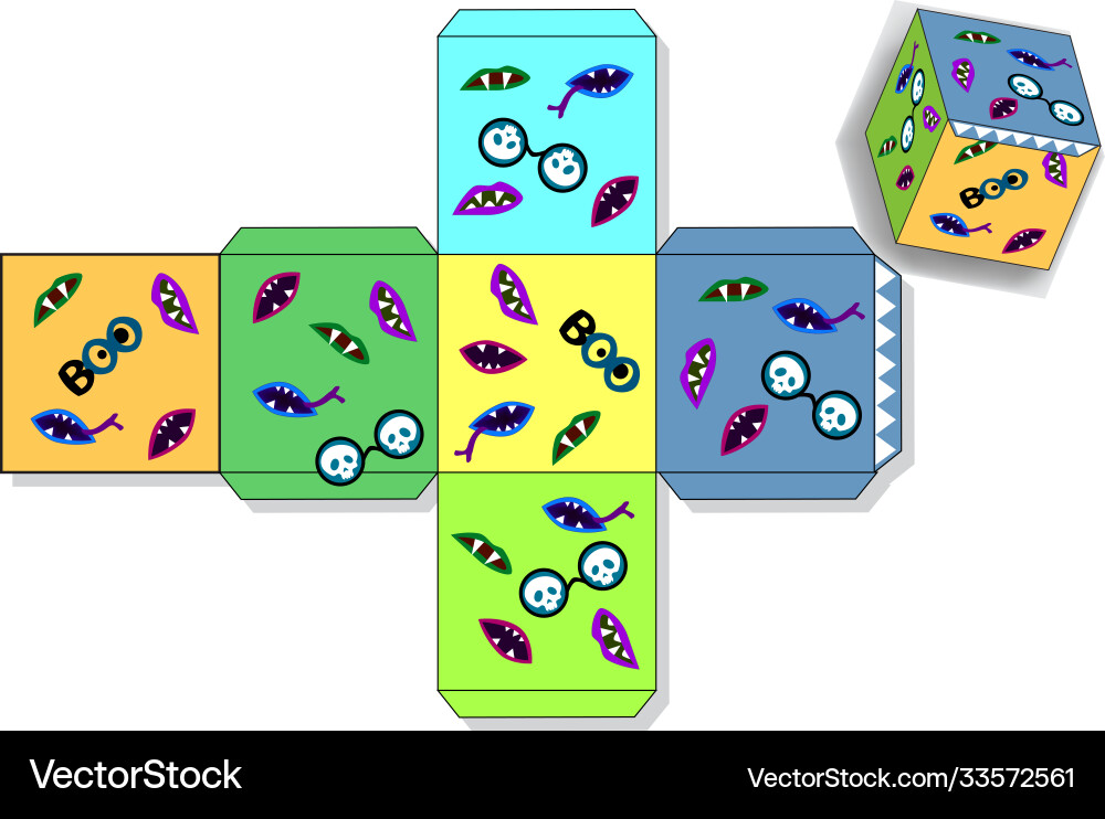 Gift box template for halloween Royalty Free Vector Image