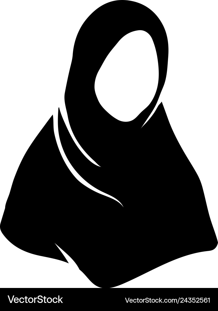 Hijab black templates Royalty Free Vector Image