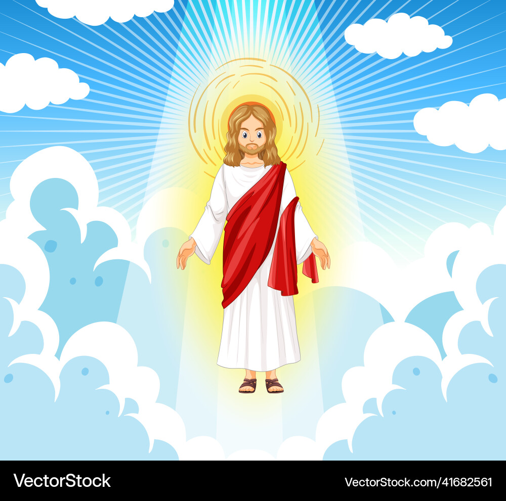 Jesus christ in cartoon style Royalty Free Vector Image