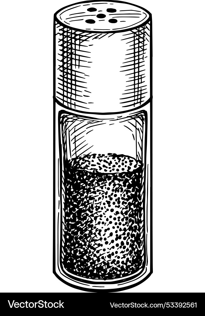 Pepper shaker ink sketch Royalty Free Vector Image