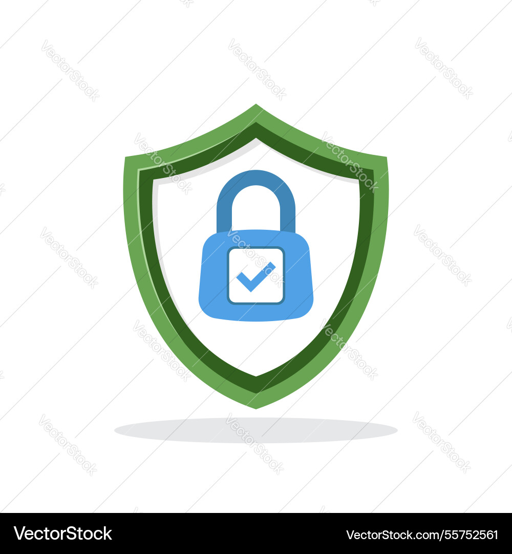 Secure icon in flat style privacy guarantee Vector Image