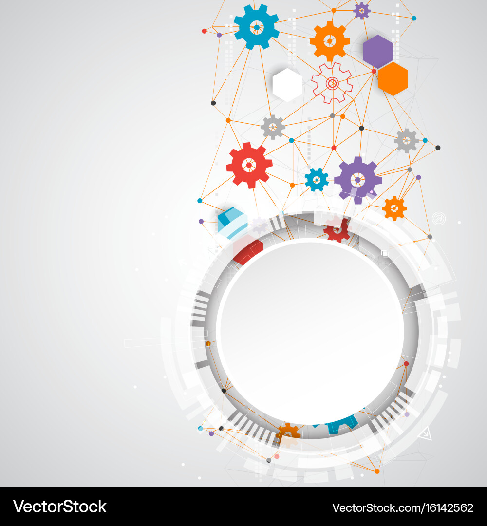 Abstract background with various technological Vector Image