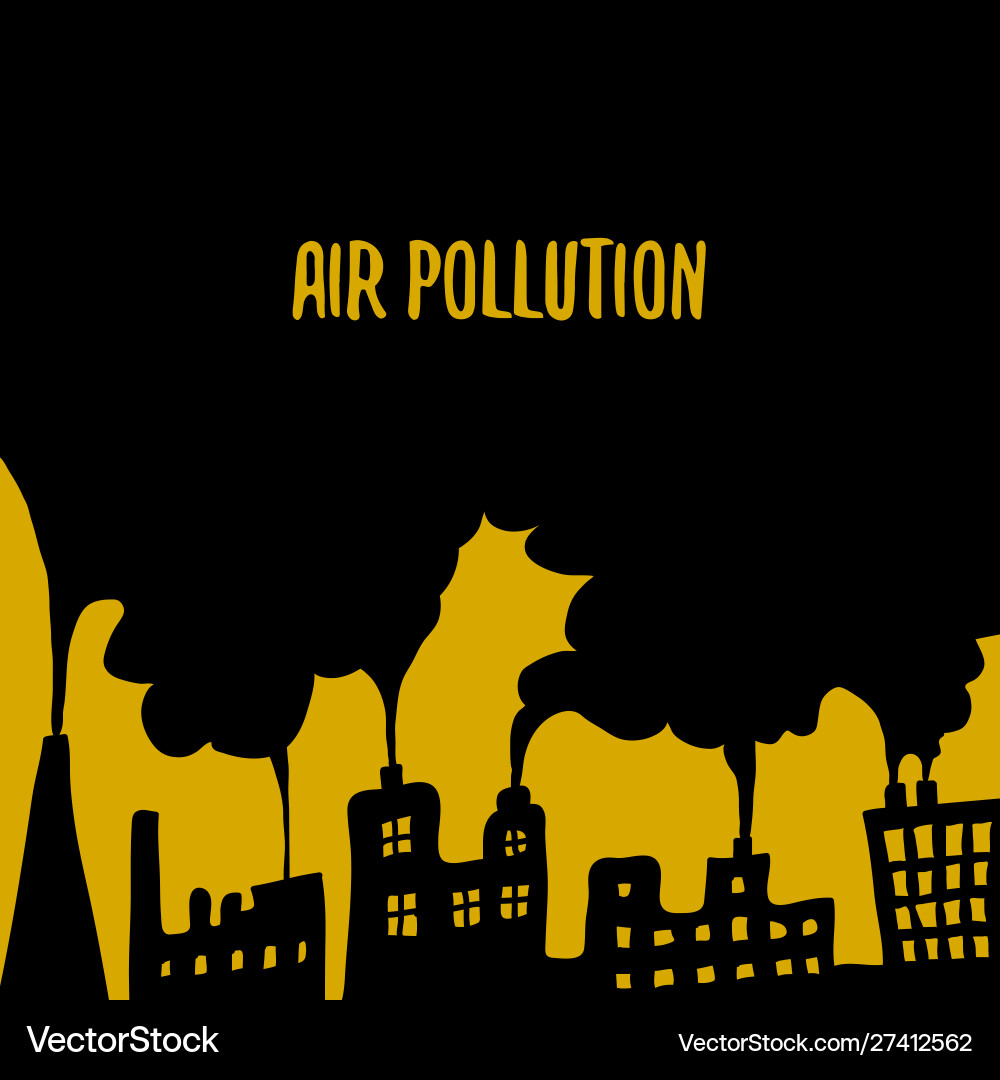 Air pollution cartoon doodle Royalty Free Vector Image