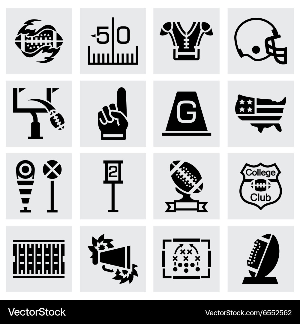 American football icon set Royalty Free Vector Image