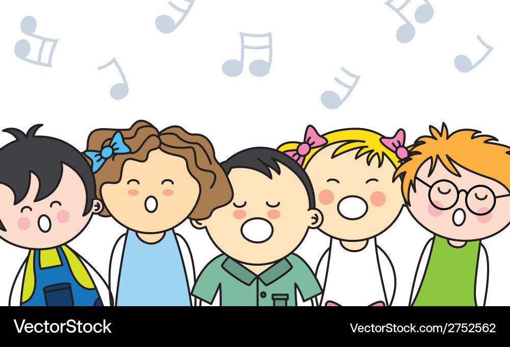 Children's Choir Singing Royalty Free Vector Image
