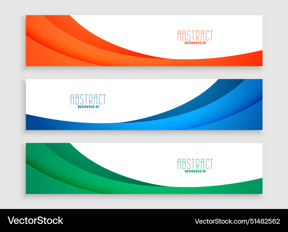 Collection of three abstract web business banner Vector Image