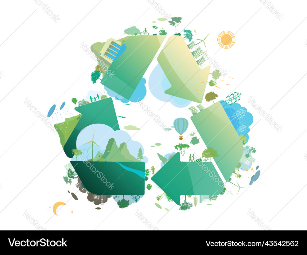 Esg and eco friendly community recycling symbol Vector Image