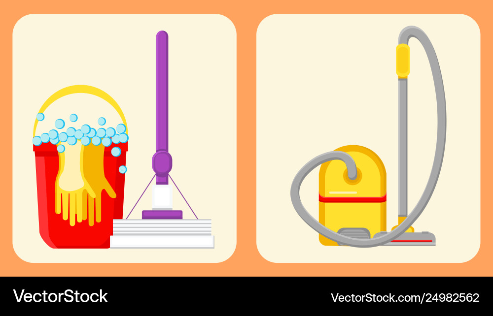 House cleaning appliances set Royalty Free Vector Image