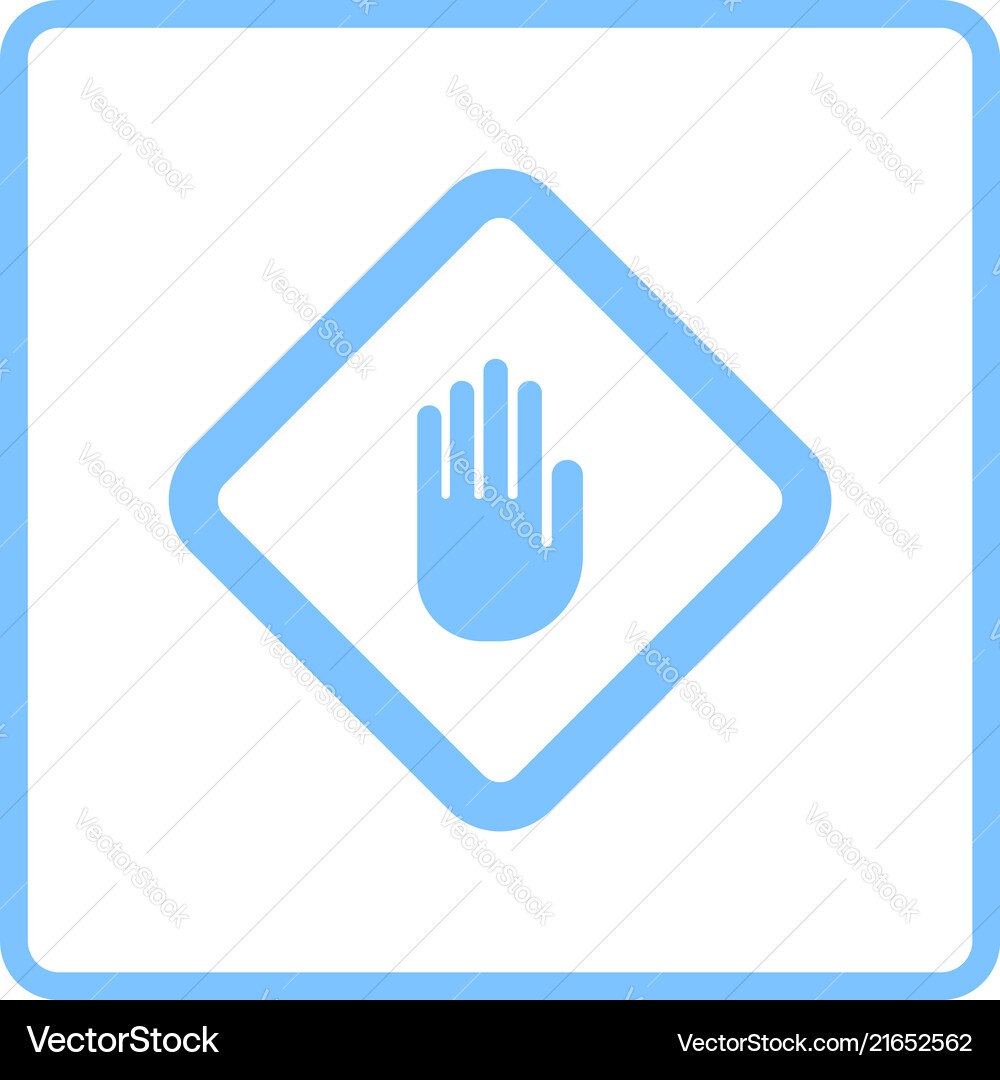Icon of warning hand Royalty Free Vector Image