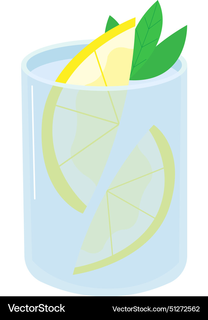 Lemonade with lemon slices Royalty Free Vector Image