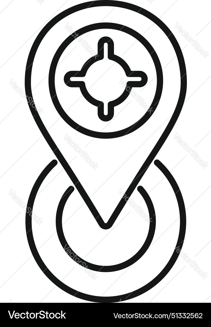 Location pin with target icon Royalty Free Vector Image
