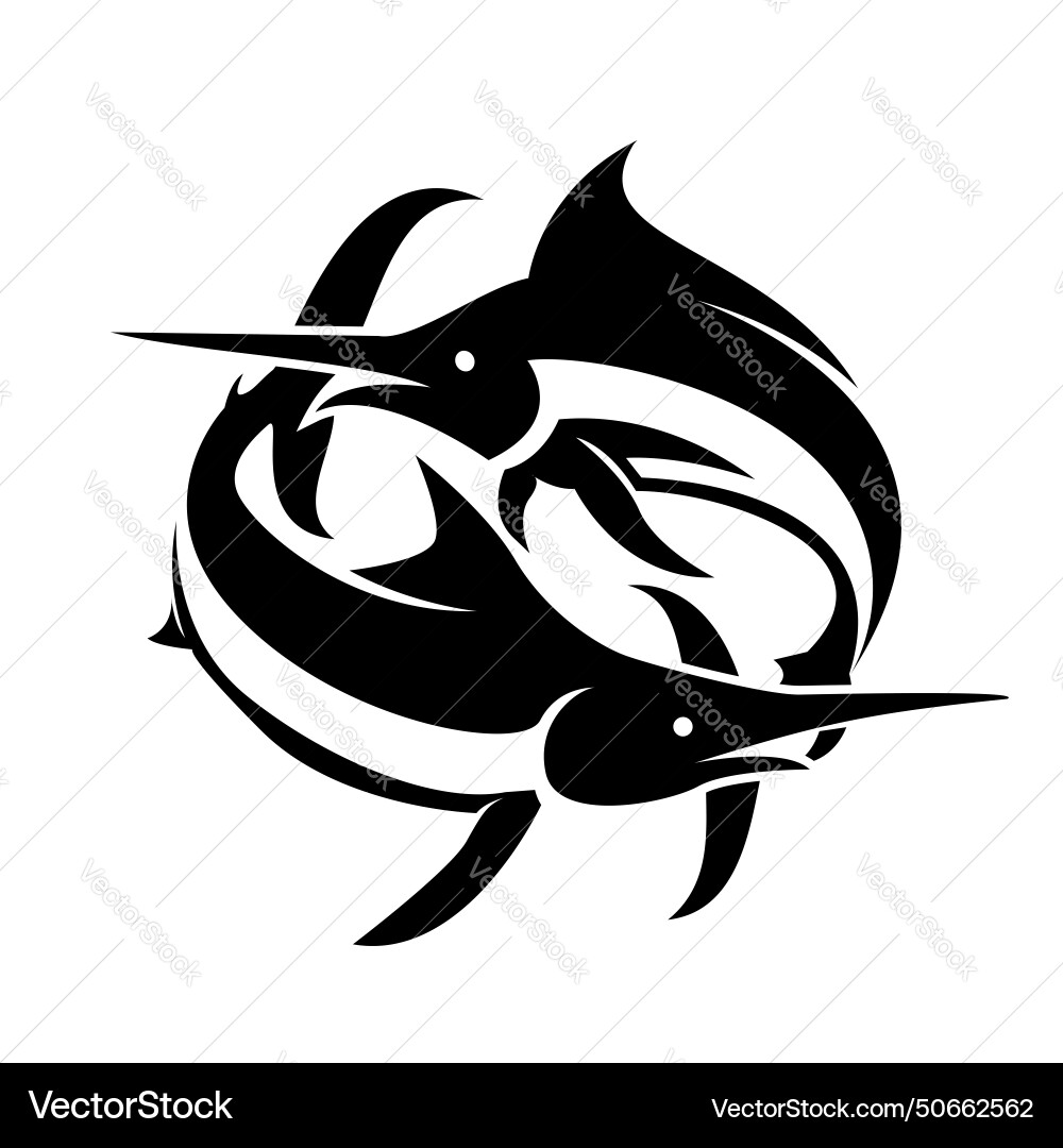 Marlin fish silhouette logo icon design Royalty Free Vector