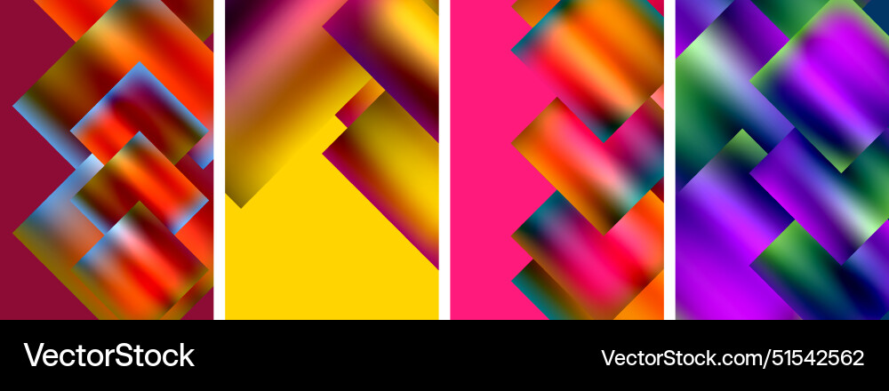 Metallic glossy square concept posters Royalty Free Vector