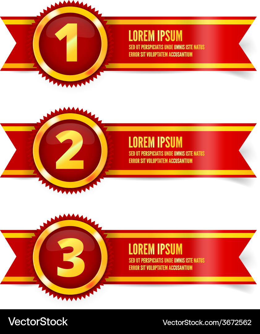 Red and gold ribbon Royalty Free Vector Image - VectorStock