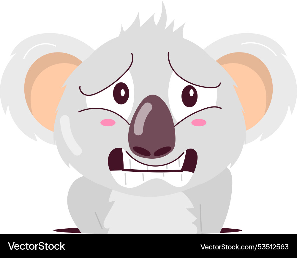 Basic rgbcomic style sticker of scared koala Vector Image