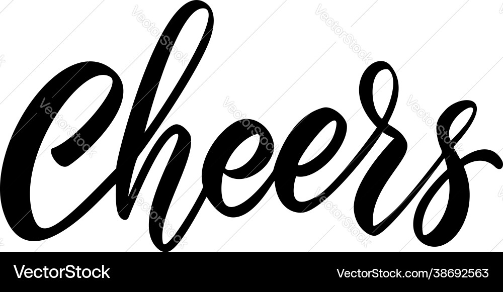 Cheers Lettering Phrase Royalty Free Vector Image