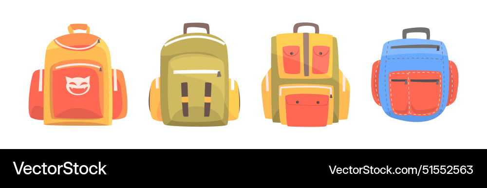 Colorful backpack and rucksack with shoulder strap