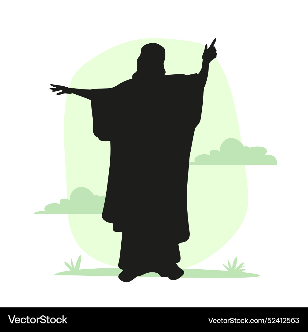 Flat jesus silhouette Royalty Free Vector Image