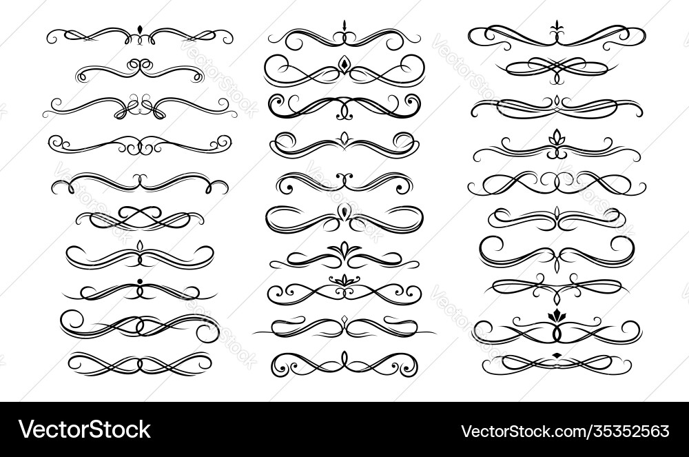 Floral Border & Ornament Set Royalty Free Vector Image