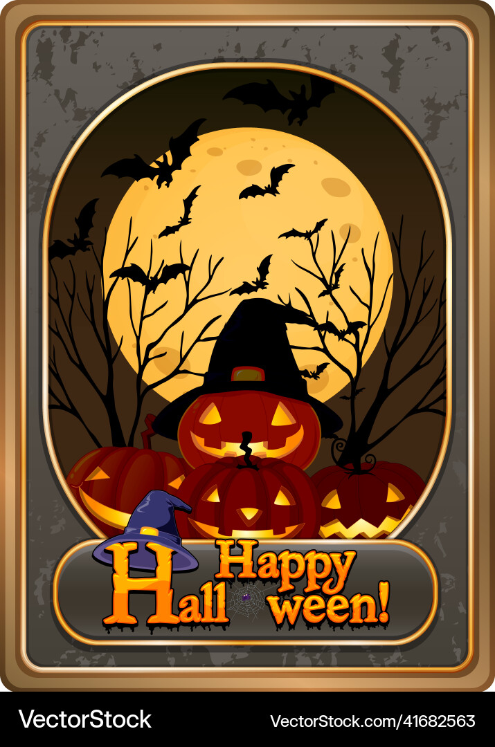 Happy halloween game card template Royalty Free Vector Image