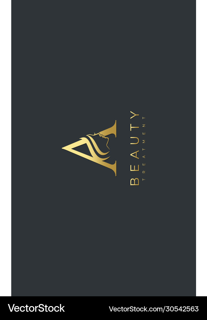 Letter a beauty face logo design Royalty Free Vector Image