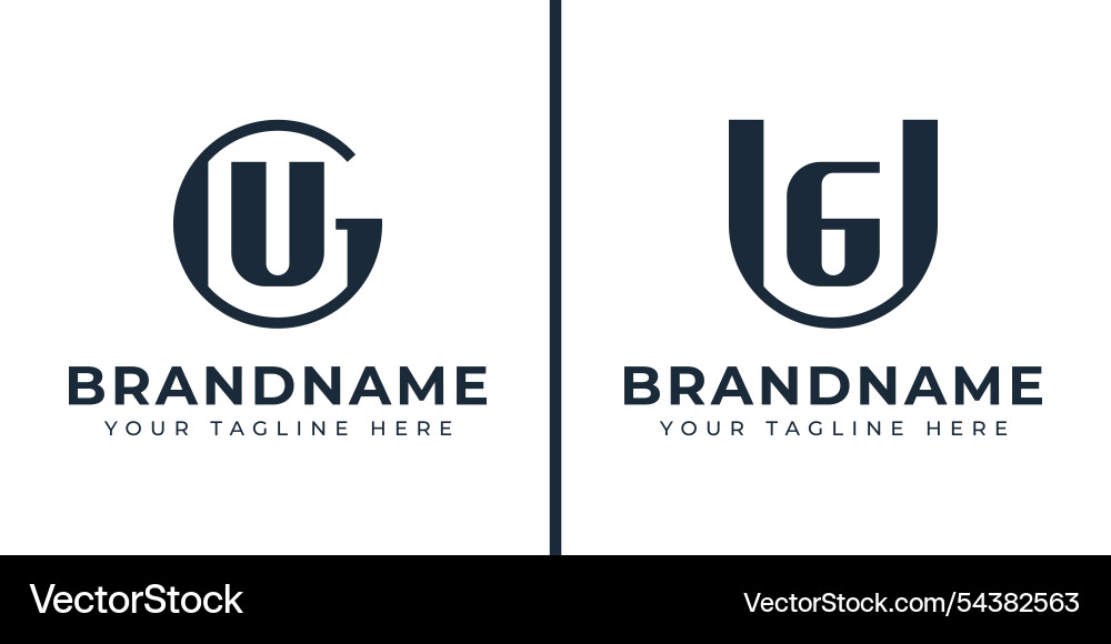 Letters gu and ug monogram logo suitable for any Vector Image