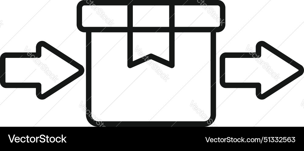 Outline of a package exchange icon Royalty Free Vector Image