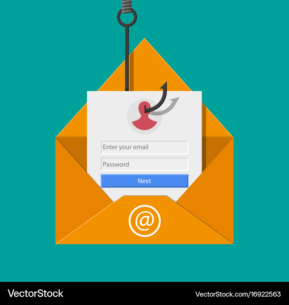 Phishing Attack - Email Hook Royalty Free Vector Image