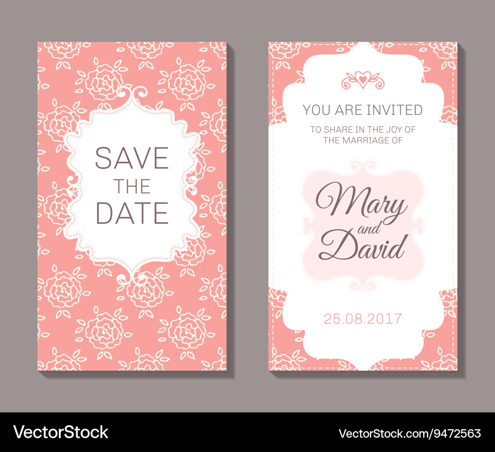 Romantic cards template Royalty Free Vector Image