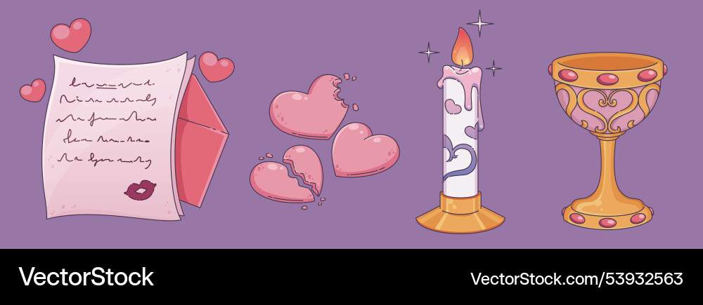 Romantic game ui assets and valentine day elements